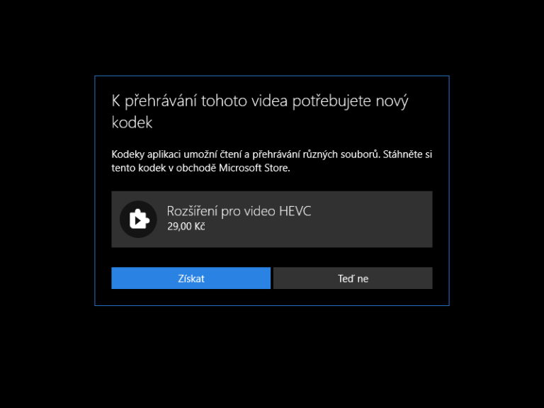 Nenažraný Microsoft můžete obejít: Kodek HEVC na přehrávání videa zdarma